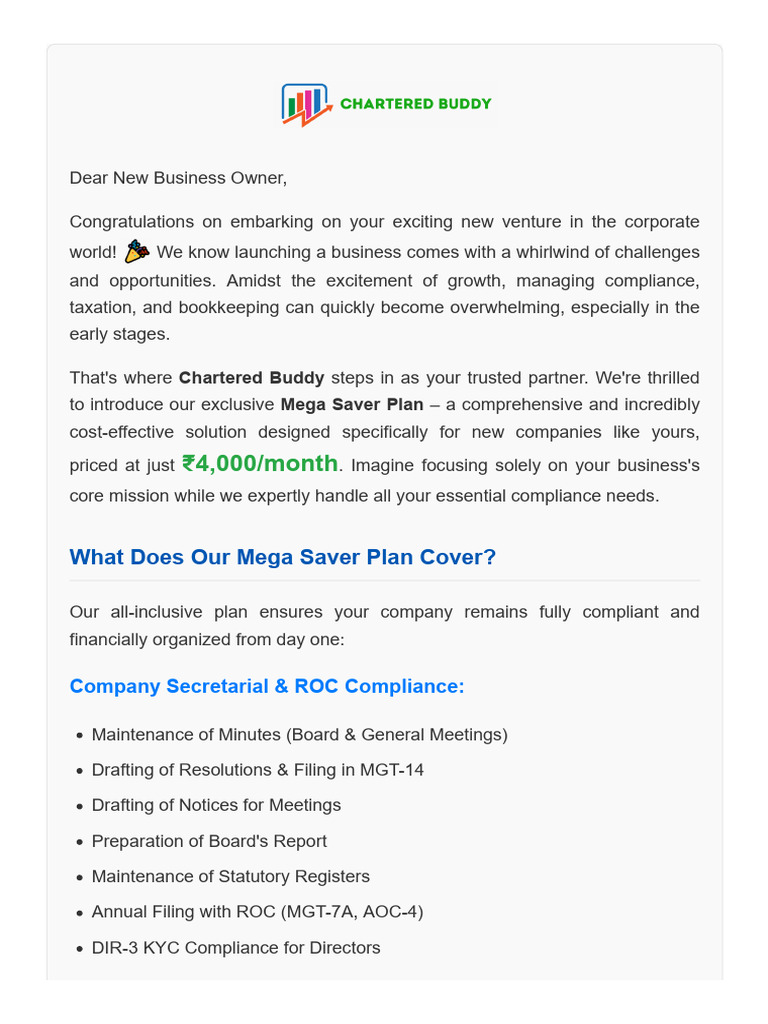 Mega Saver Plan for New Businesses | PDF | Taxes | Regulatory Compliance