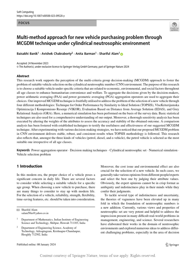Multi-Method Approach For New Vehicle Purchasing P | PDF | Decision ...