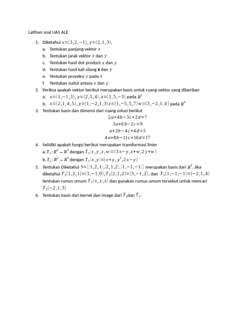 Latihan Soal UAS ALE | PDF