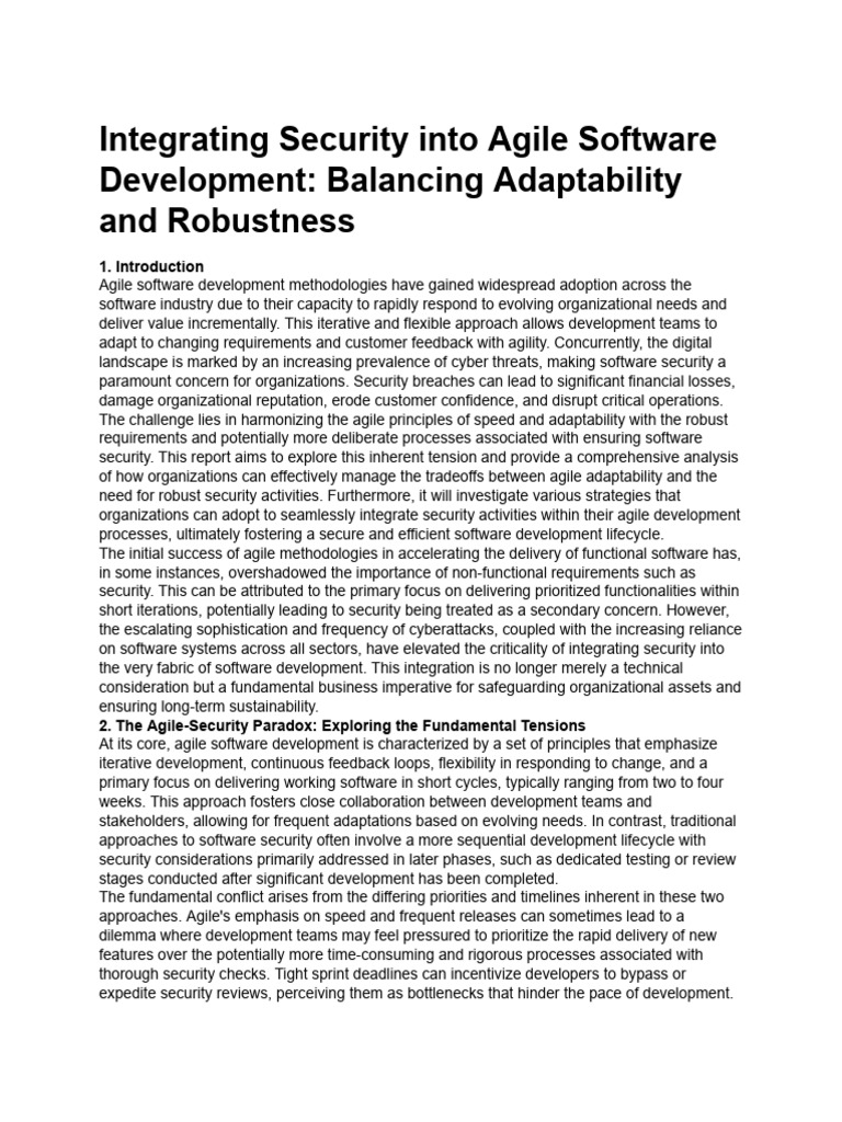 Integrating Security in Agile Development | PDF | Agile Software ...