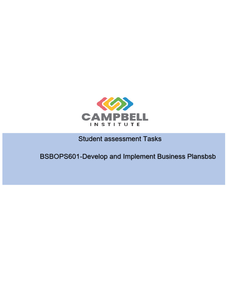 FINAL 111 BSBOPS601 Student Assessment Tasks 10-09-21 | PDF | Marketing ...