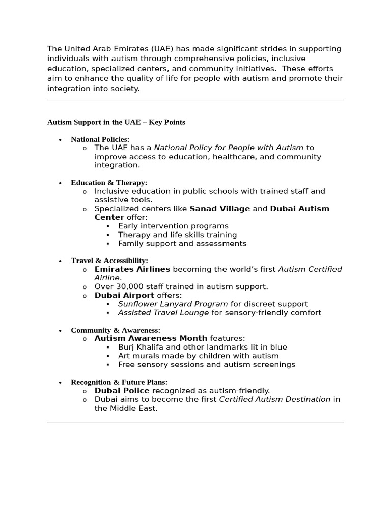Autism Spectrum Disorder UAE | PDF