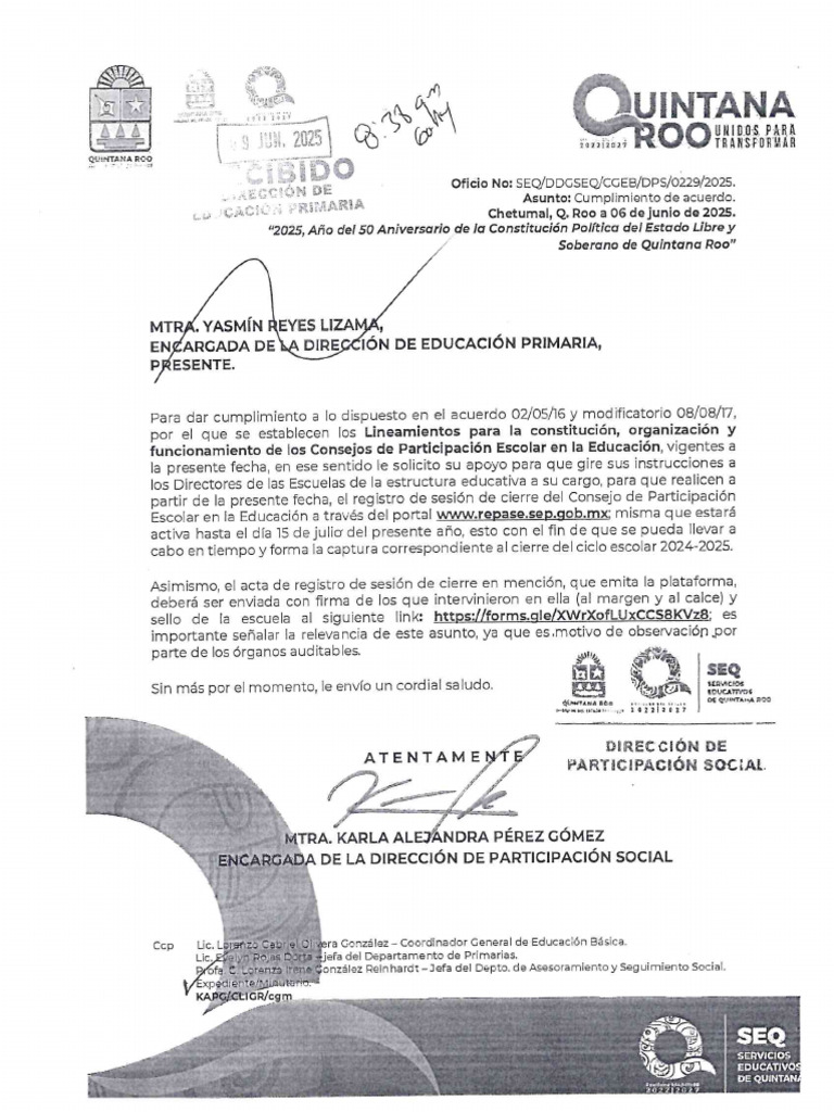 Oficio Acta de Cierre Repase 2025 Primarias | PDF
