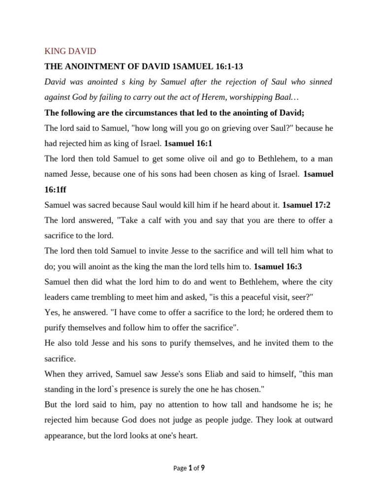 King David | PDF | David | Samuel