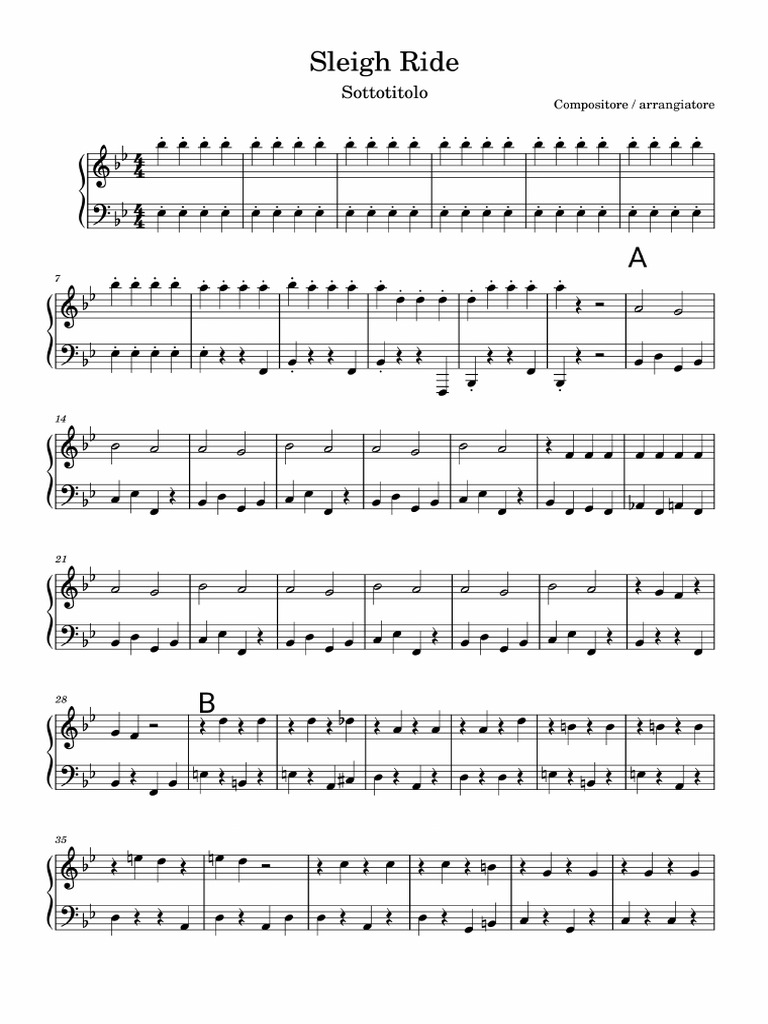Sleigh Ride Piano Corretta | PDF