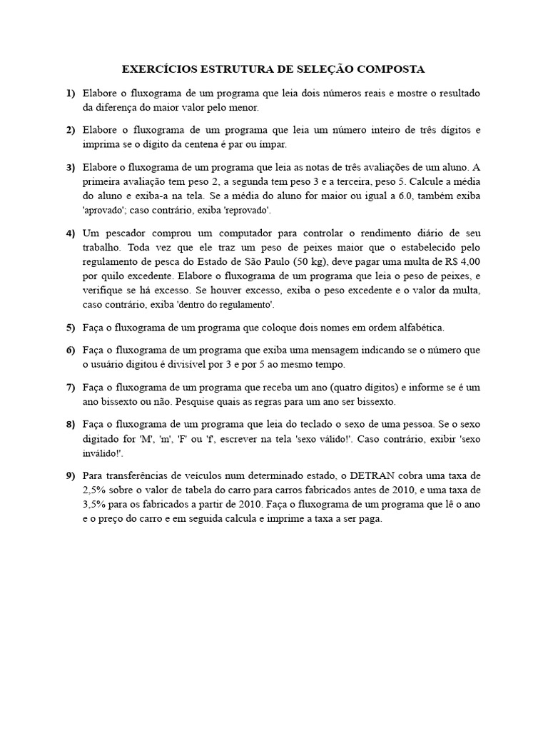 Capítulo 4 - Exercícios | PDF