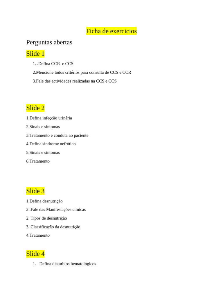 Ficha de Exercicios 1 | PDF