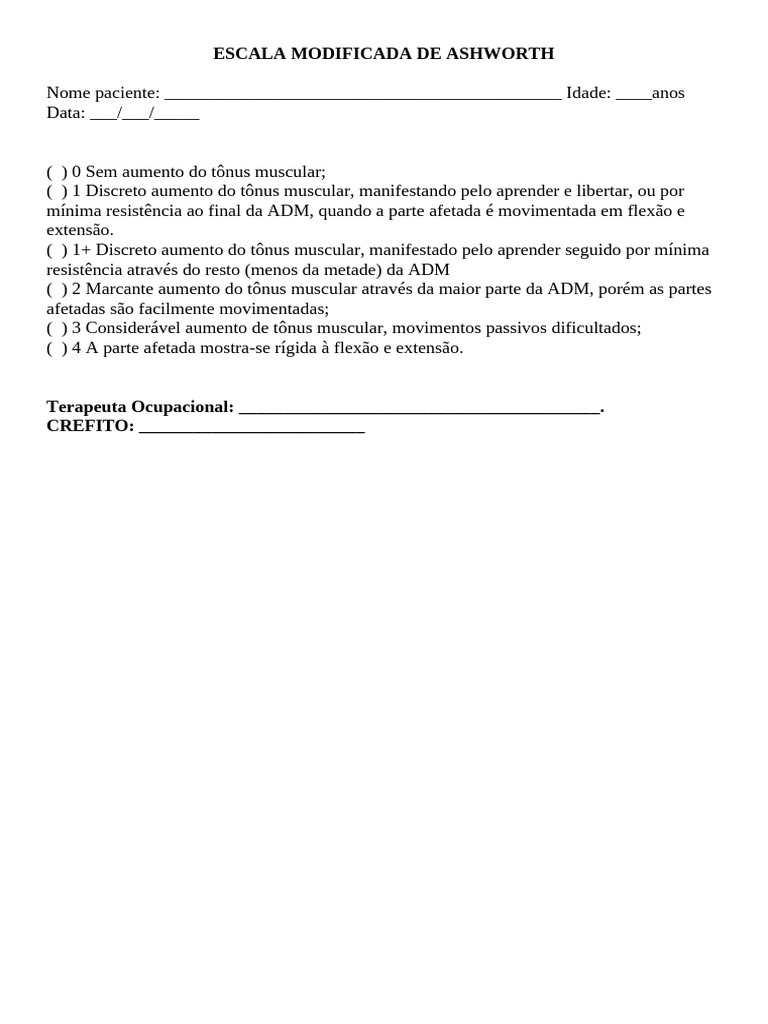 Escala Modificada de Ashworth | PDF