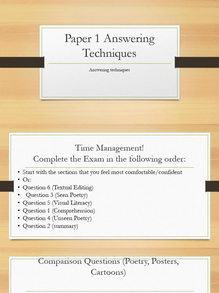 Paper 1 Answering Techniques | PDF | Poetry | Comma
