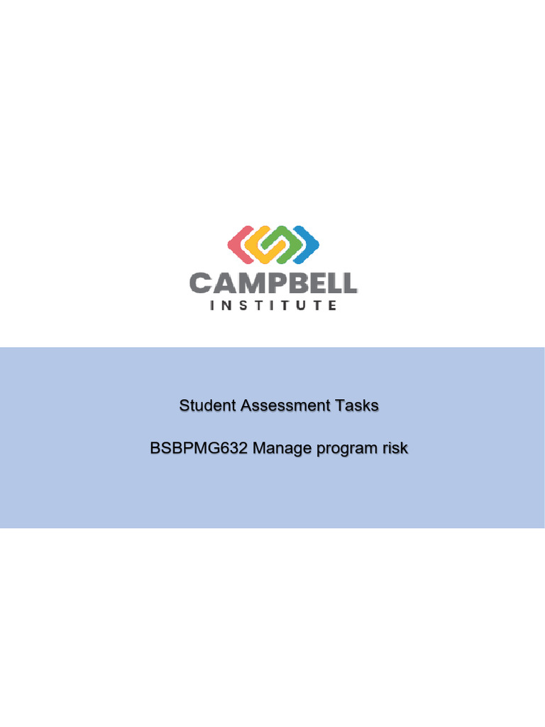BSBPMG632 Student Assessment Tasks 10-06-21 | PDF | Risk Management | Risk