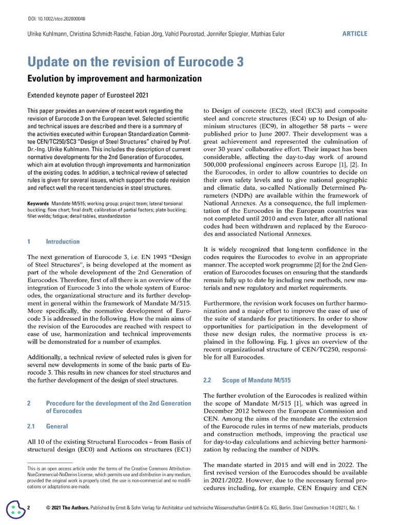 Update On The Revision of Eurocode 3 | PDF