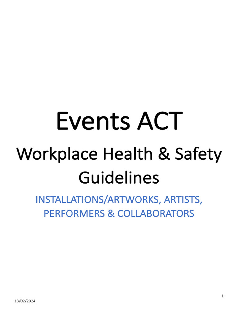 WHS Guidelines Artists Performers Collaborators - Events ACT | PDF ...