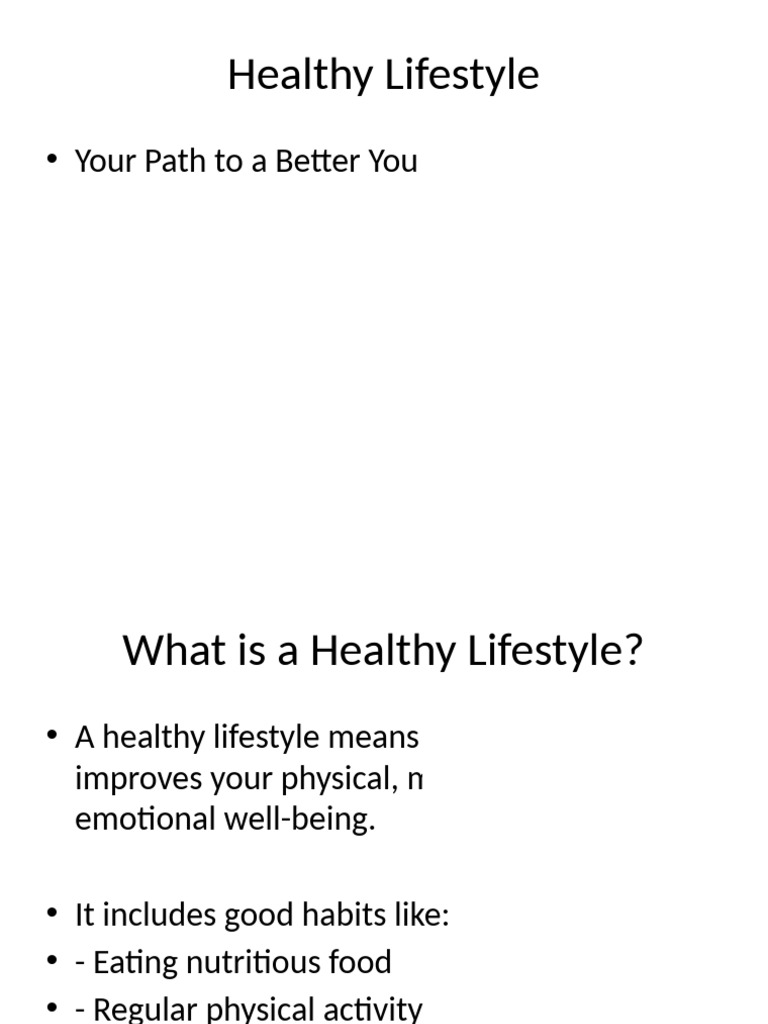 Healthy Lifestyle Presentation With Images | PDF