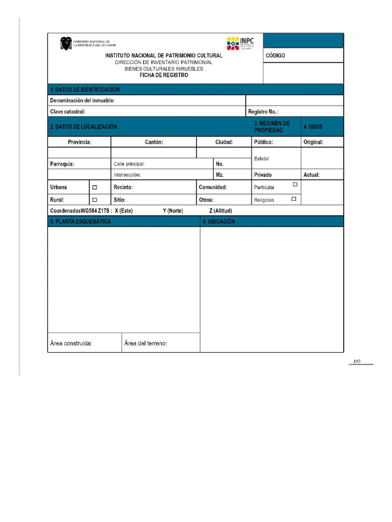 Ficha Registro Inpc | PDF