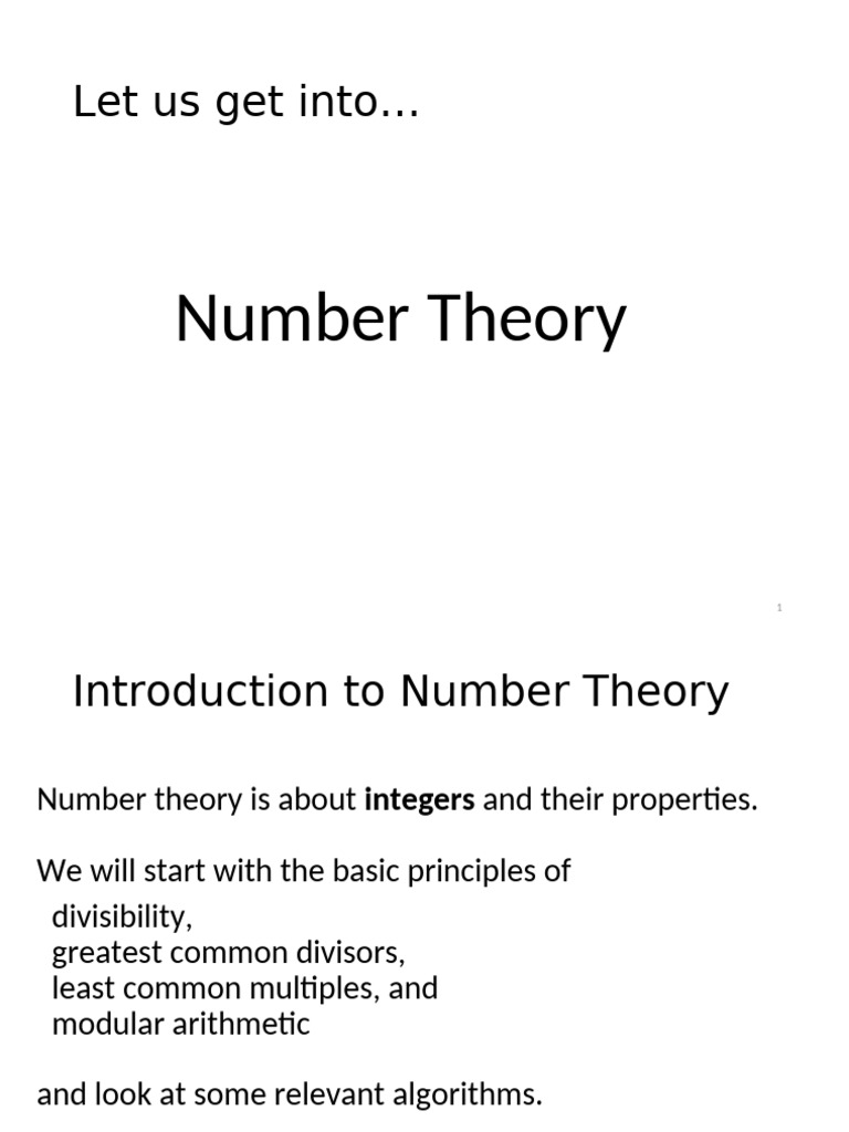 NumberTheory Lecture 1 29032022 071202pm | PDF | Prime Number ...
