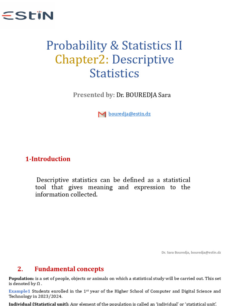 chapter2-Descriptive Statistics (1) | PDF | Probability Distribution | Mode (Statistics)