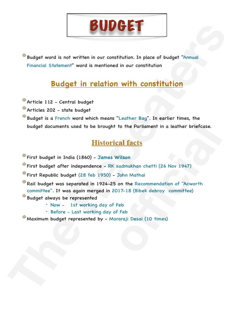 Understanding India's Budget Structure | PDF | Taxes | Consumption ...