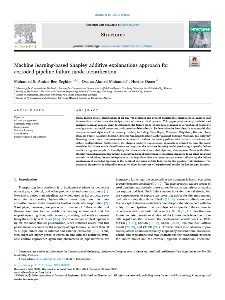 Machine Learning Based Shapley Additive Explanations Approach For 2024 Struc | PDF | Machine ...