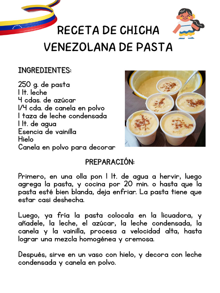 Receta de Chicha Venezolana 20250612 075102 0000 | PDF
