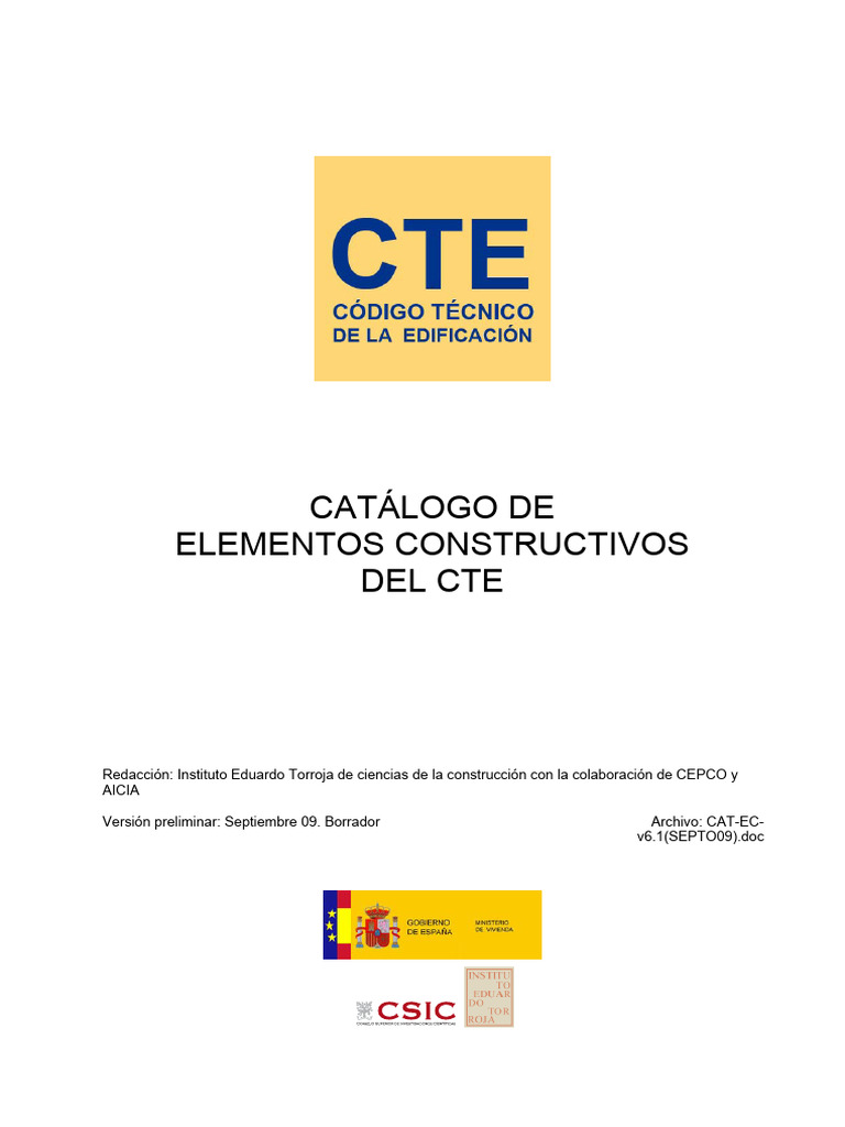 Catálogo de Elementos Constructivos Del Cte | PDF