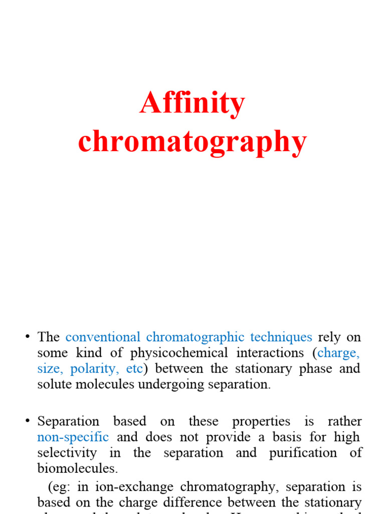 Affinity Chromatography Principles and Applications | PDF ...