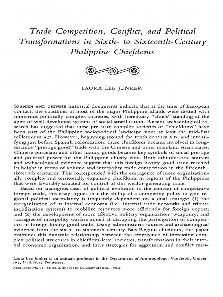 Laura Junker Sixth To Sixteenth Century 2 | PDF | Trade | Philippines