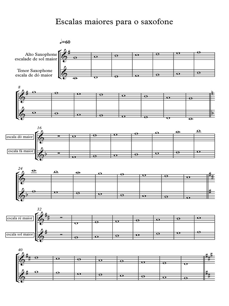 Escalas Saxofones | PDF