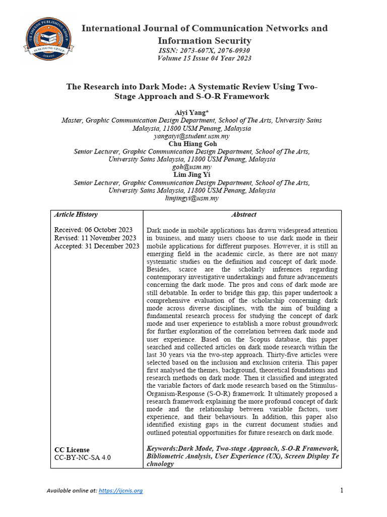The Research Into Dark Mode A Systematic Review Us | PDF | Experience ...