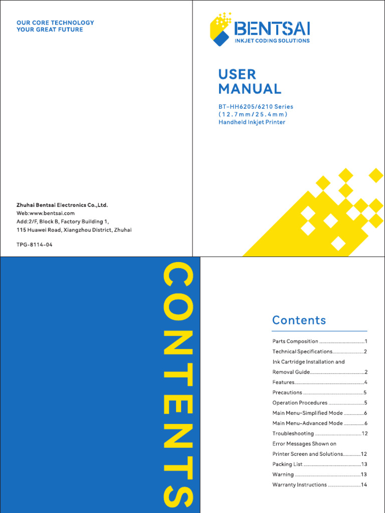 B2 New Instructions Manual of Handheld InkJet Printer | PDF