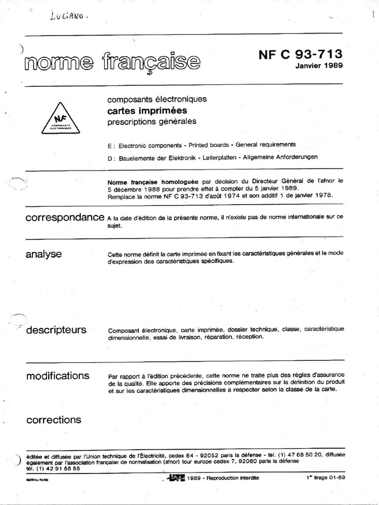 NF C93-713 Pages Impaires | PDF