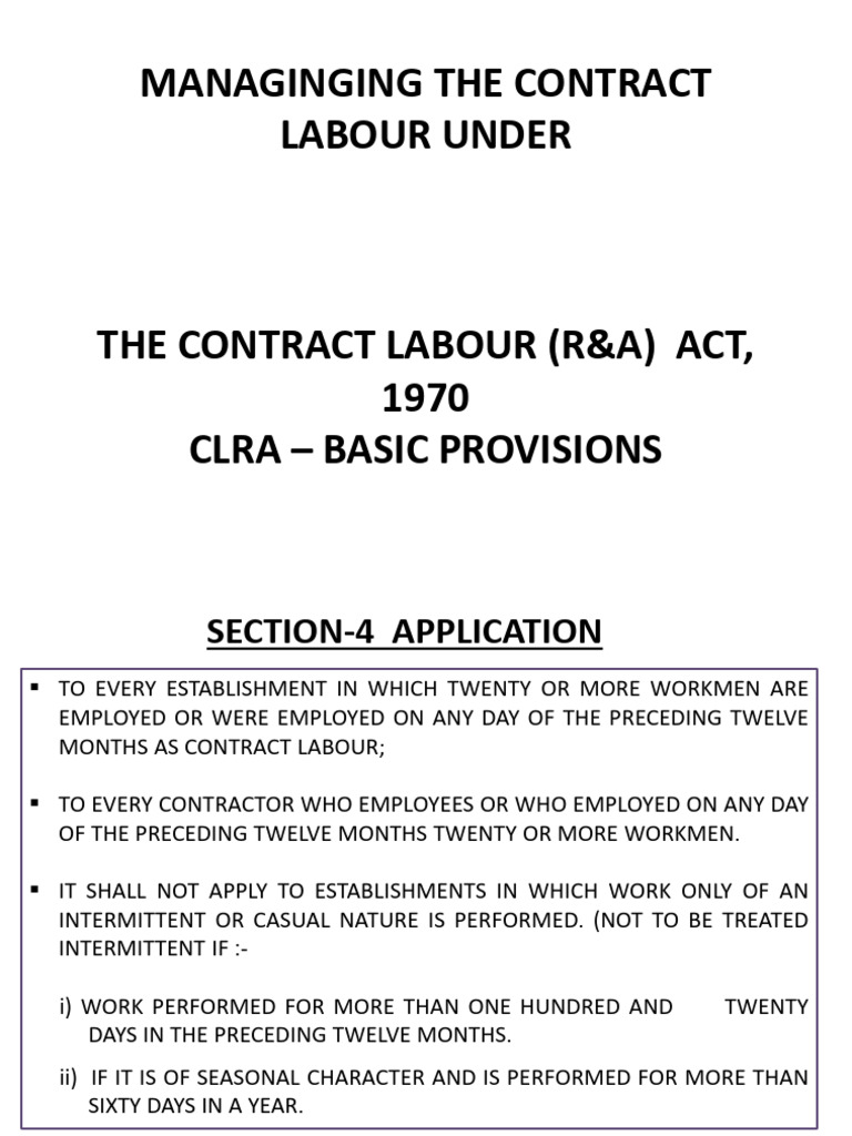 Contract Labour Management Guide | PDF | Employment | Living Wage