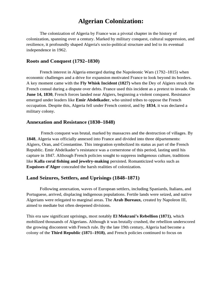 Algerian Colonization 6 | PDF | Algeria | International Relations