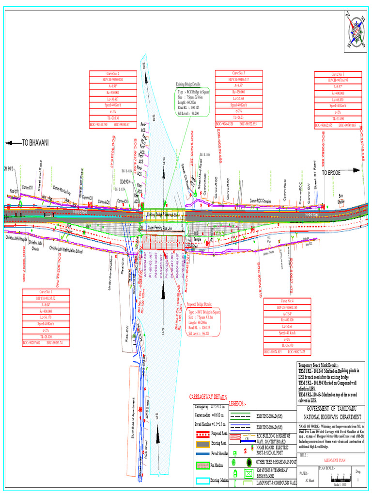 R3-Bridge Alignment Plan in TMBE Road at Km 90-6 | PDF