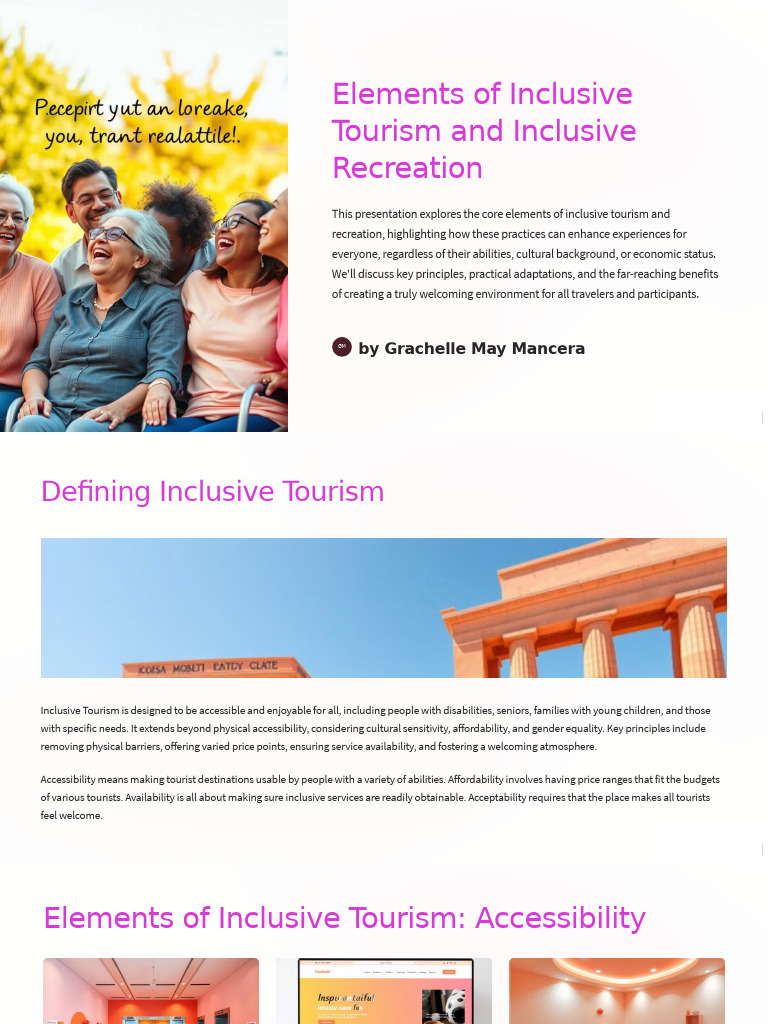 Elements of Inclusive Tourism and Inclusive Recreation | PDF ...