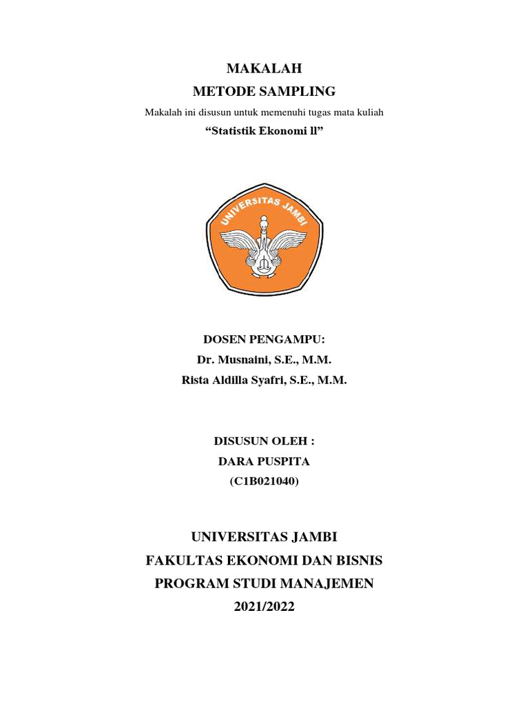 Metode dan Teknik Sampling Statistika | PDF