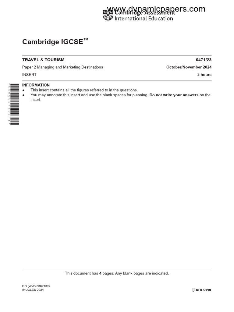 Travel and Tourism Paper 2 Insert | PDF | Tourism | Cruise Ship