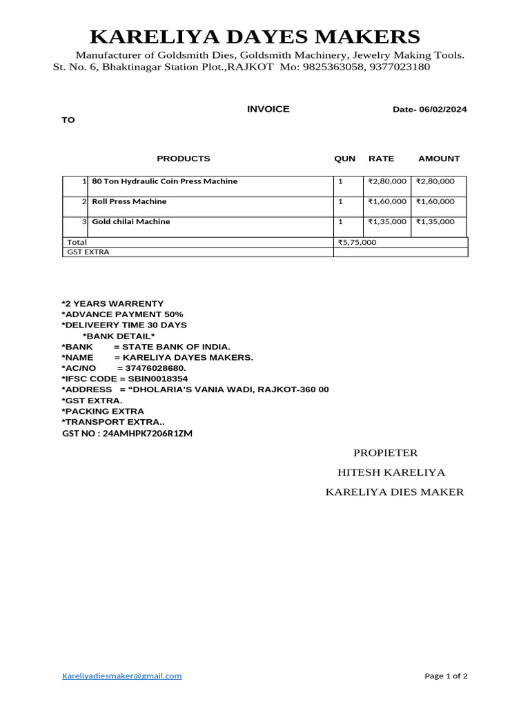 Kareliya Dies Makers | PDF