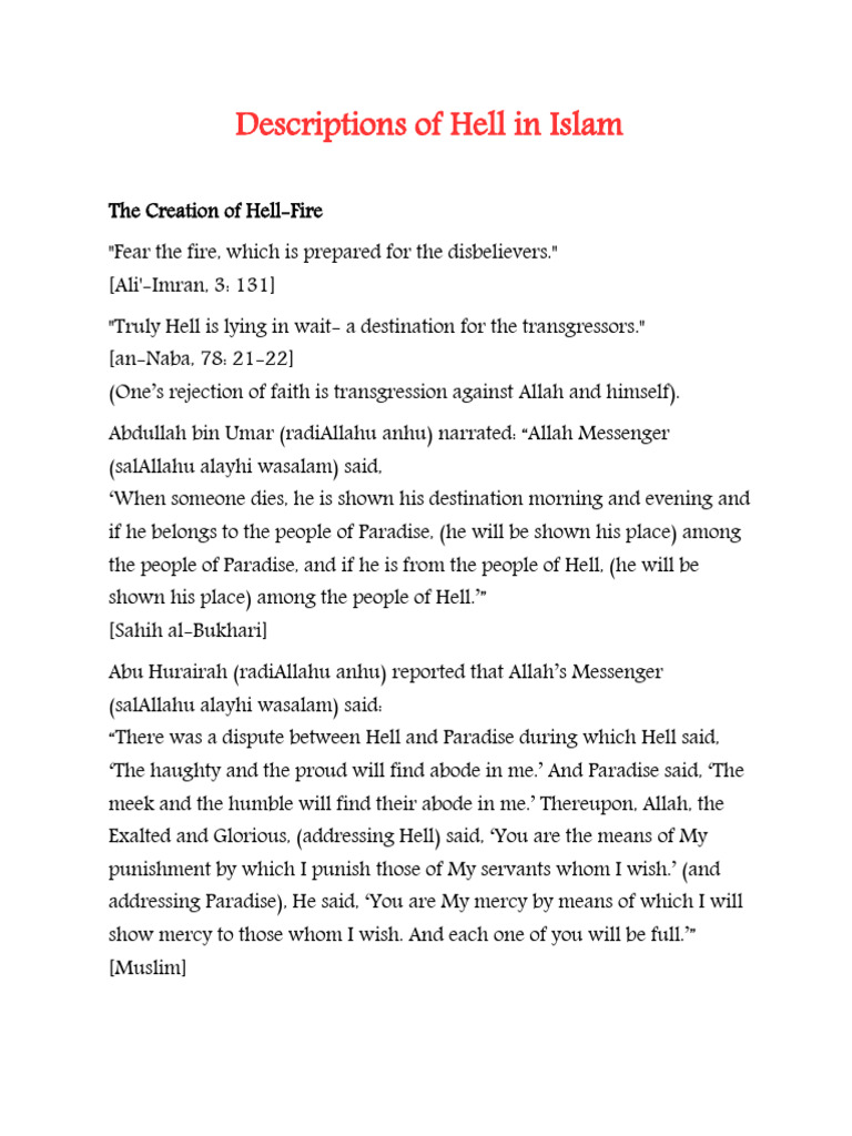 Hell in Islam: Descriptions and Insights | PDF | God In Islam | Muhammad