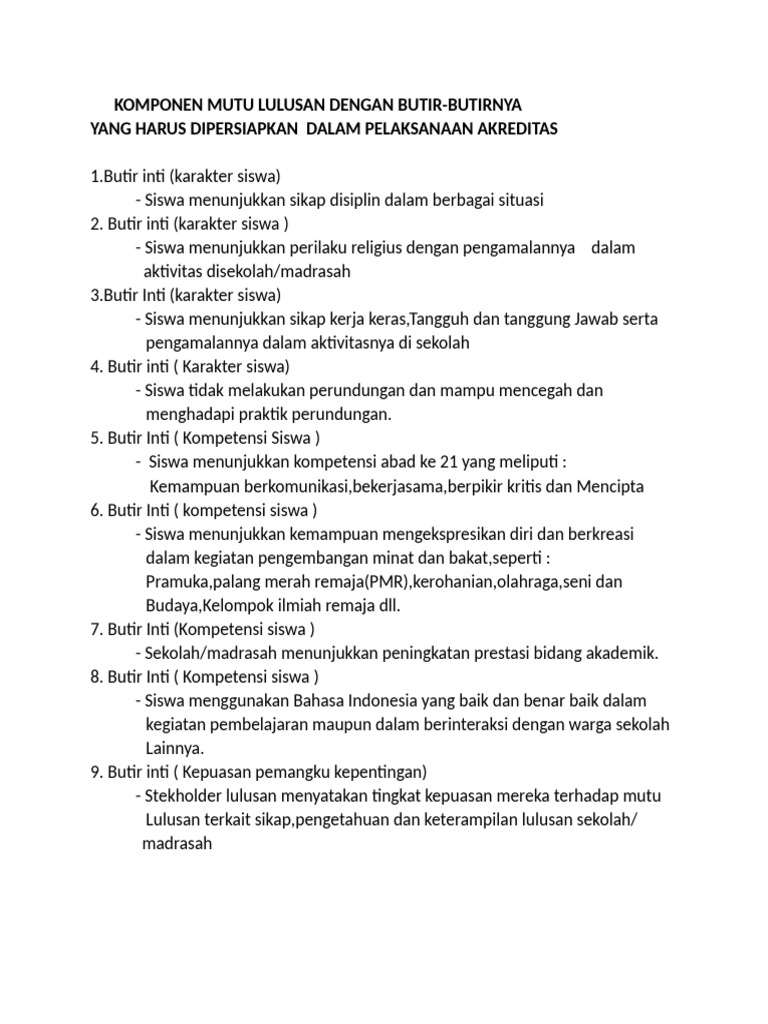 Mutu Lulusan dan Karakter Siswa | PDF