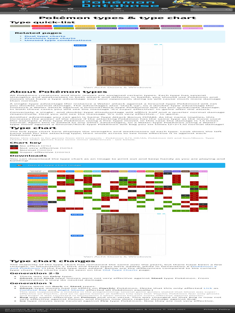 Pokémon Type Effectiveness Chart | PDF | Pokémon | Role Playing Games