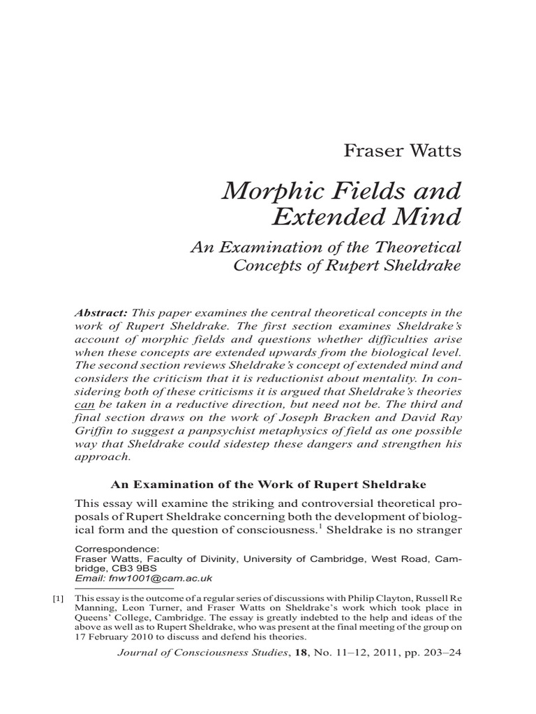 Morphic Fields and Extended Mind | PDF | Rupert Sheldrake | Mind