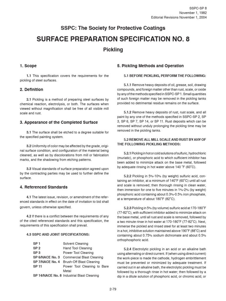 SSPC-SP 8-1982 (E 2004) | PDF | Rust | Industrial Processes