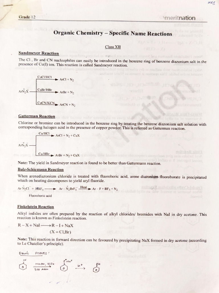Name Reactions (XII), Chemistry | PDF
