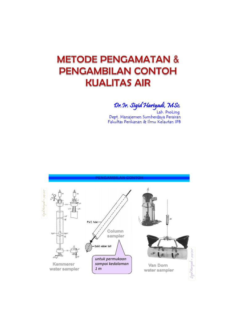 Metode Pengambilan Contoh Kualitas Air | PDF