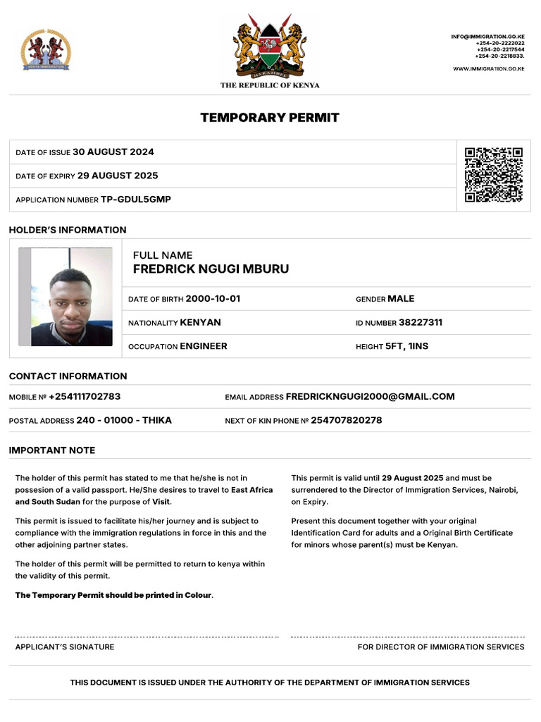 Temporary Permit | PDF