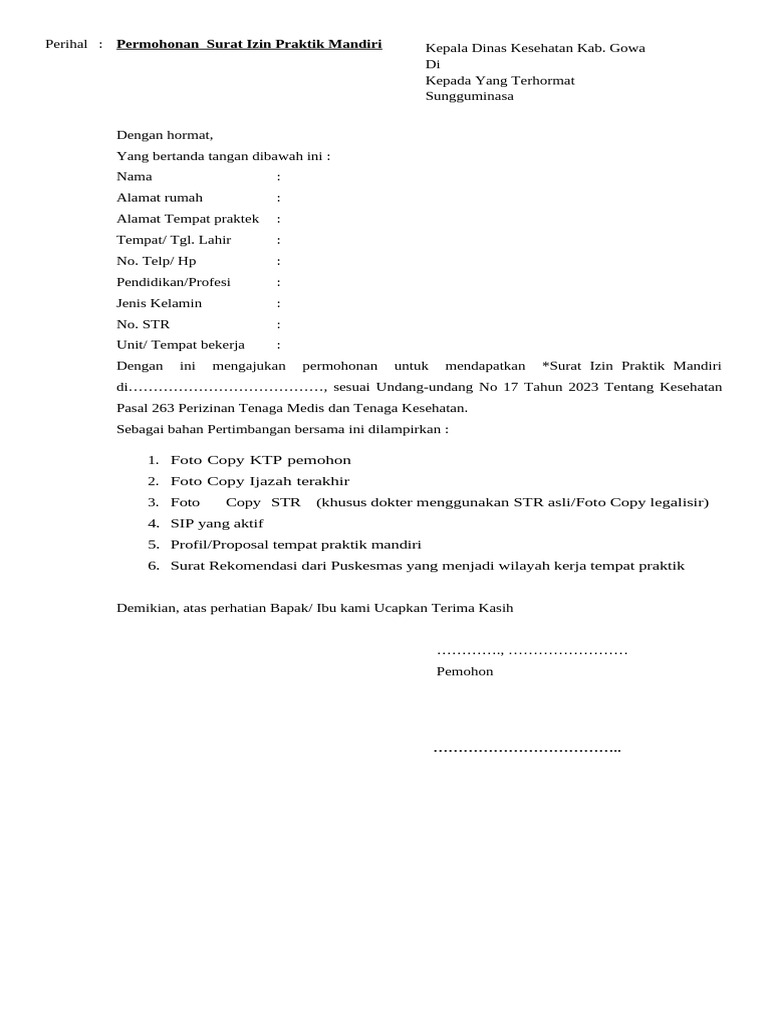 Permohonan Sipp Mandiri | PDF