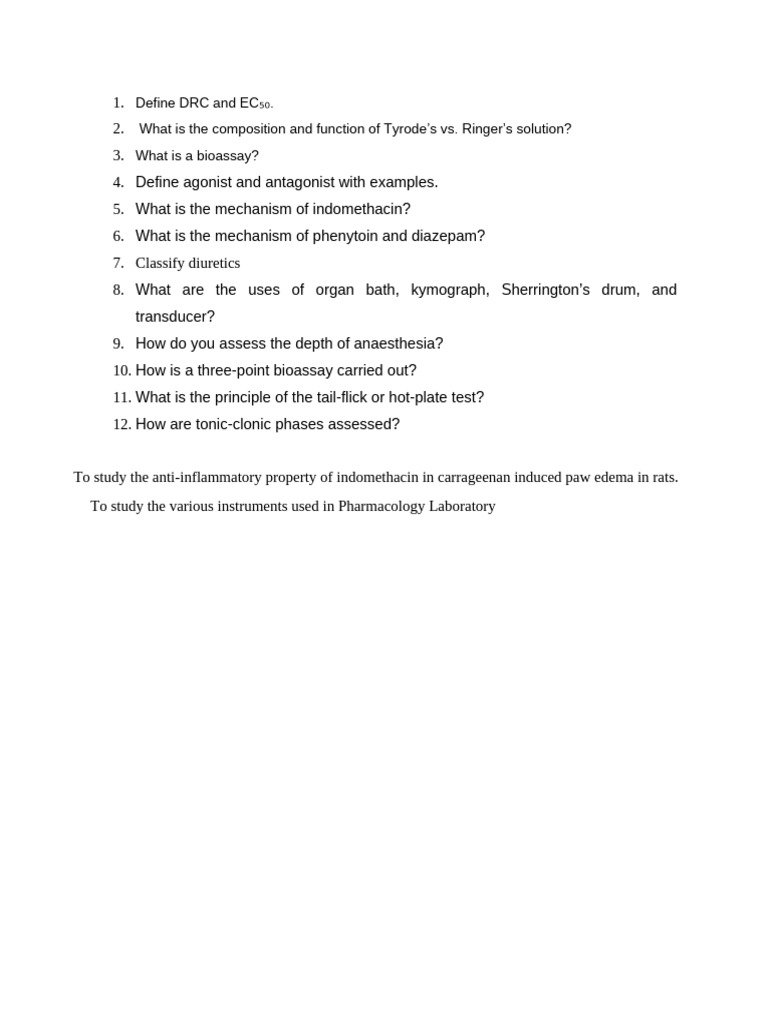 Final Practical Pharm D 3rd Year | PDF