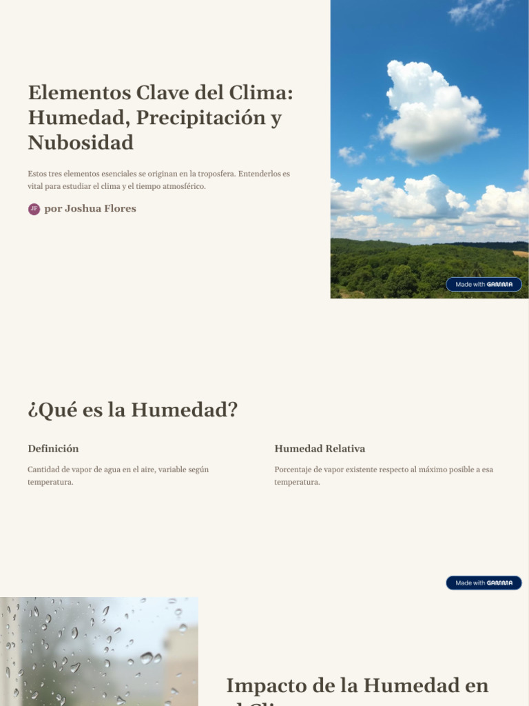 Elementos Clave del Clima: Humedad y Nubosidad | PDF | Nube | Precipitación