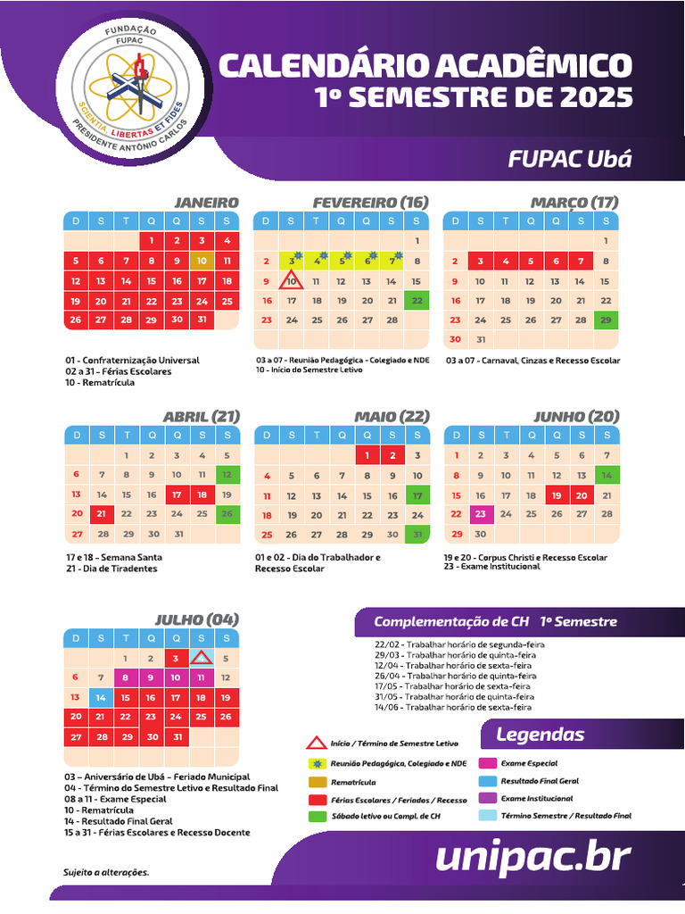 Calendario 2025 - 1° Semestre - UBA | PDF