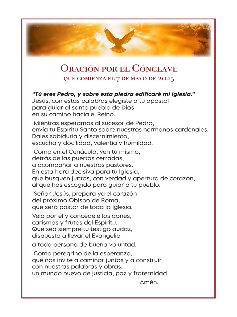 Oracion Conclave 2025 | PDF
